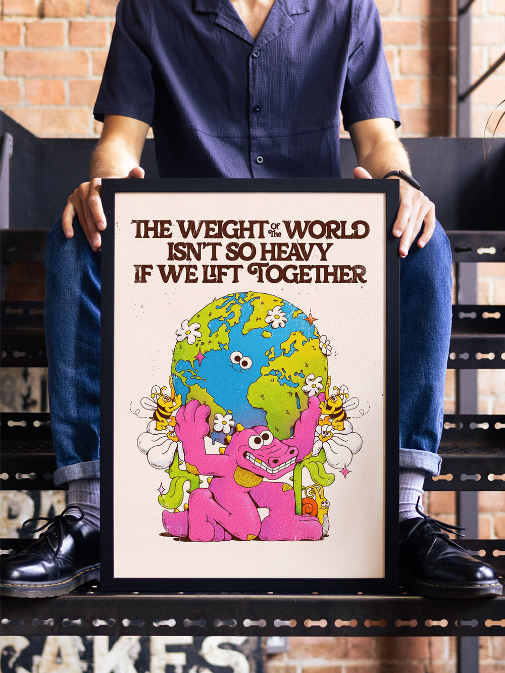 Cartoon Art Print – The Weight of the World by My Sunbeam | East Side ...
