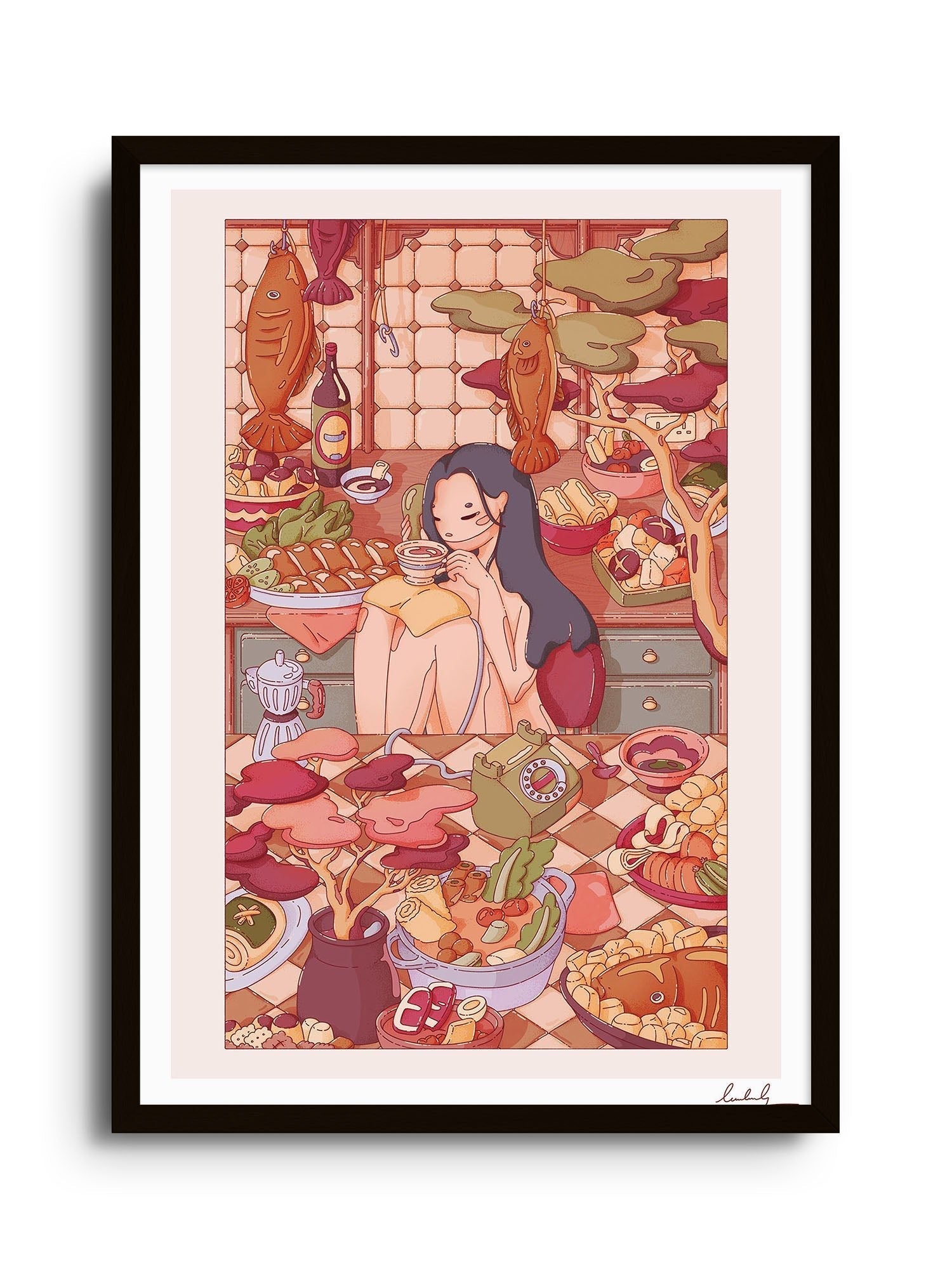 Whimsical Illustration Art Print - Come Over I Made Too Much Food by ...