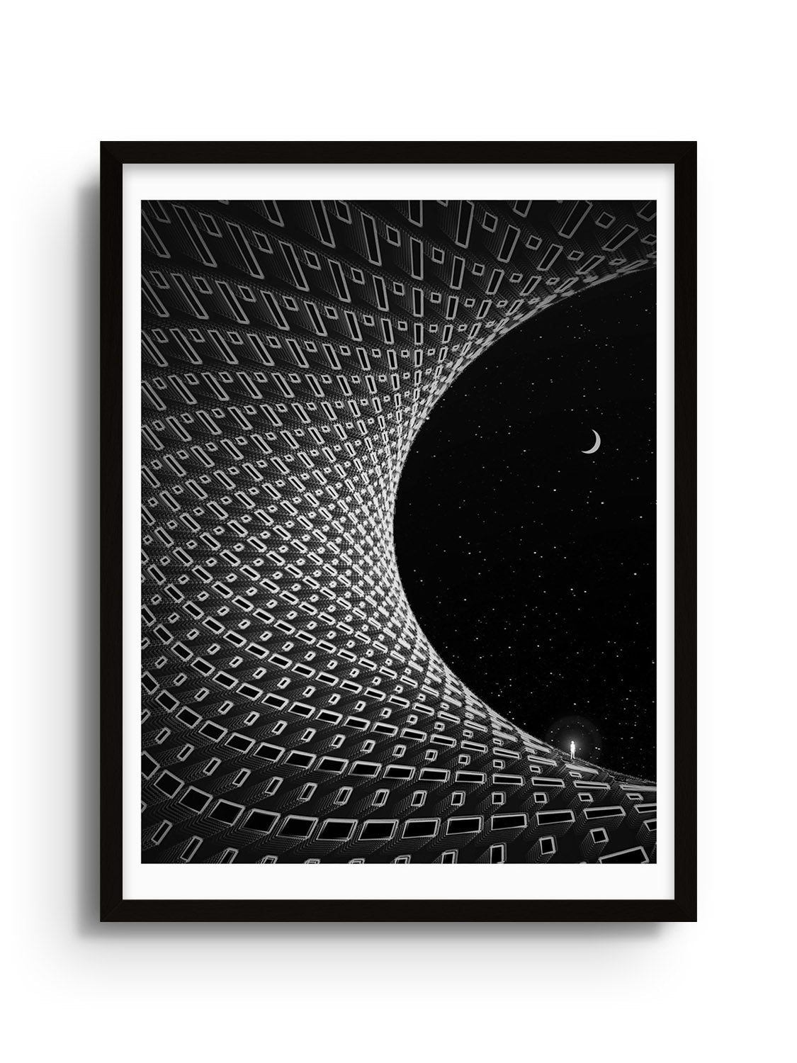 Geometric Black and White Art Print - Cusp by Michael Strevens | East ...