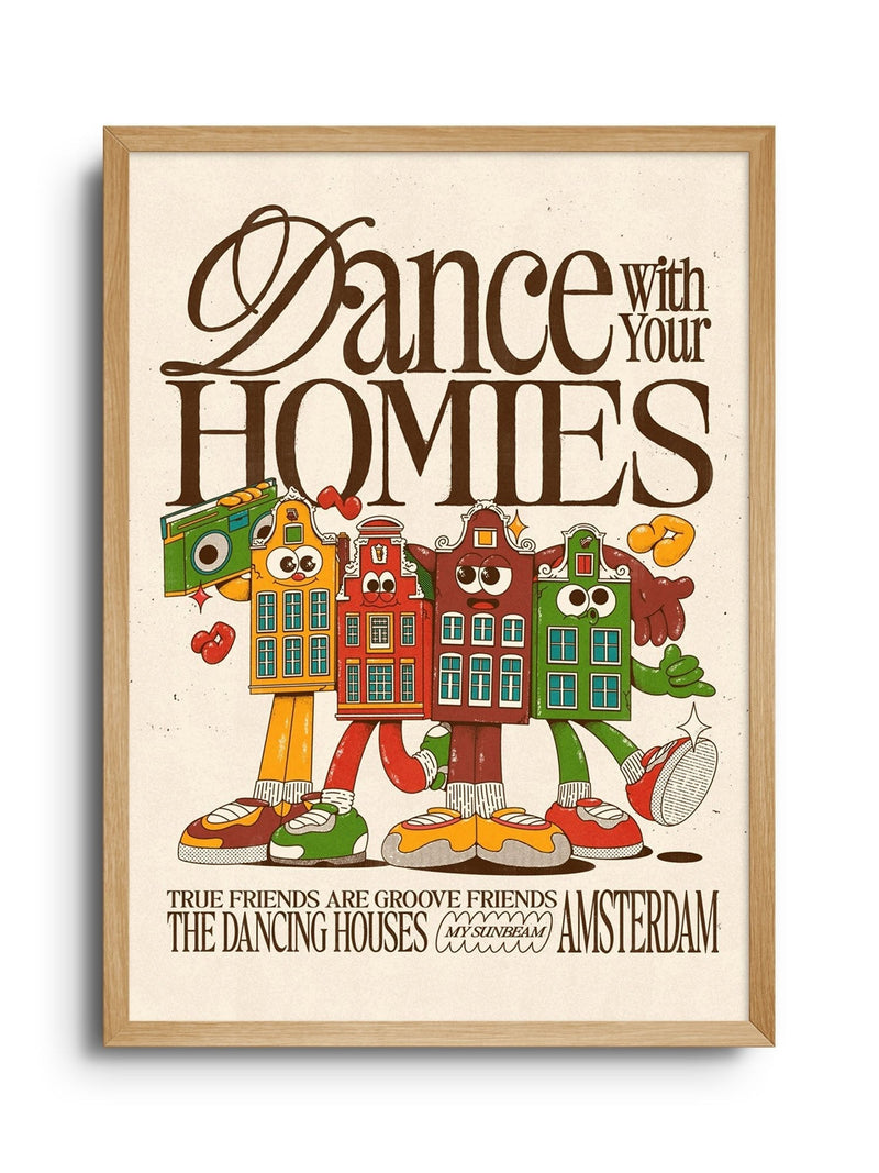 Quirky Illustration Art Print - Dance With Your Homies by My Sunbeam | East Side Studio London