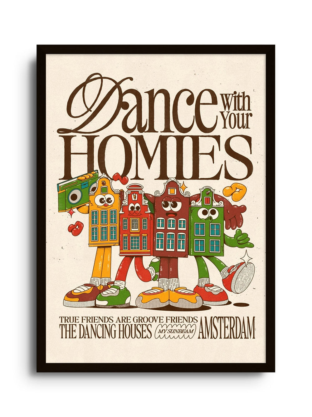 Quirky Illustration Art Print - Dance With Your Homies by My Sunbeam ...