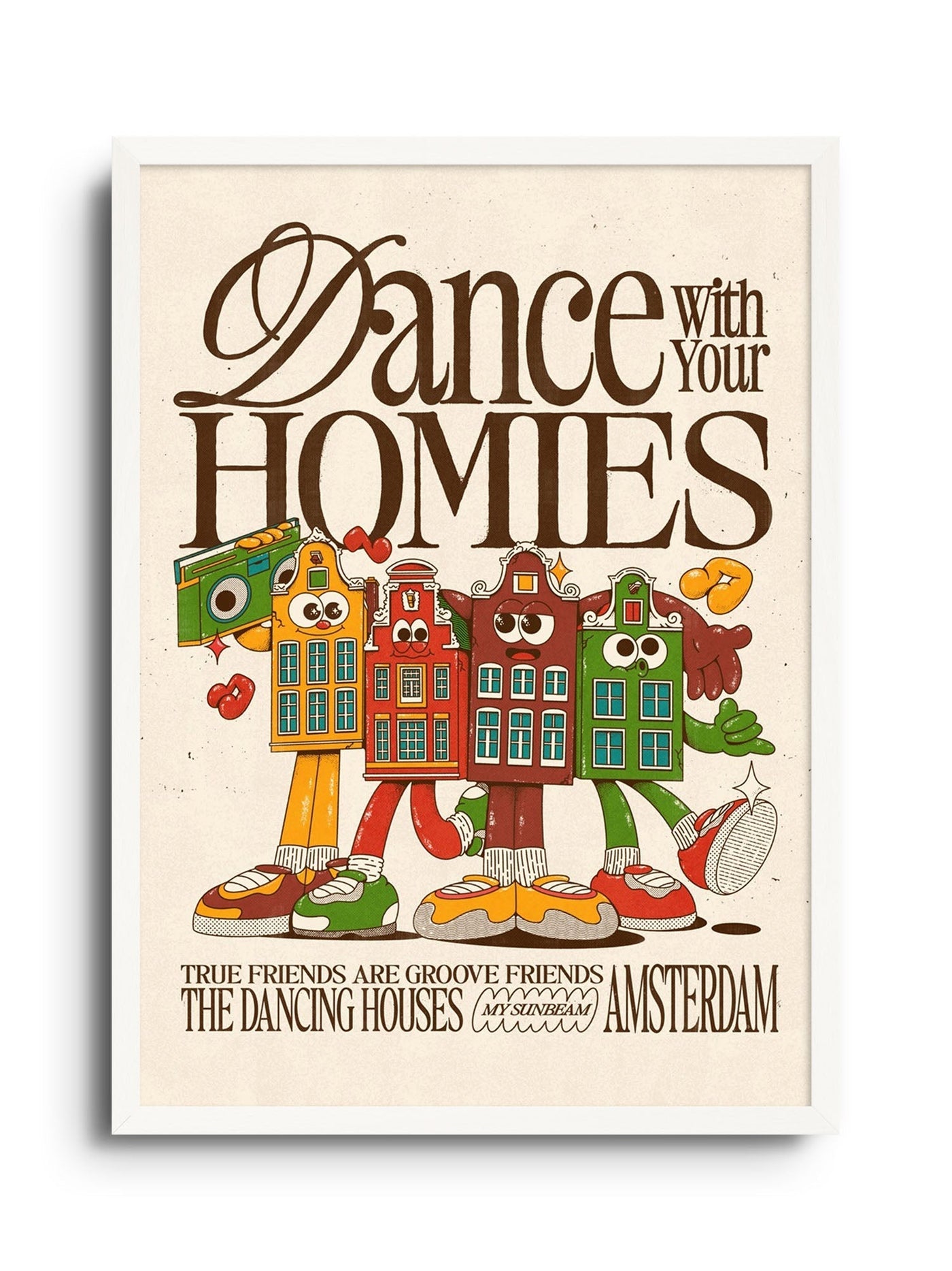 Quirky Illustration Art Print - Dance With Your Homies by My Sunbeam ...