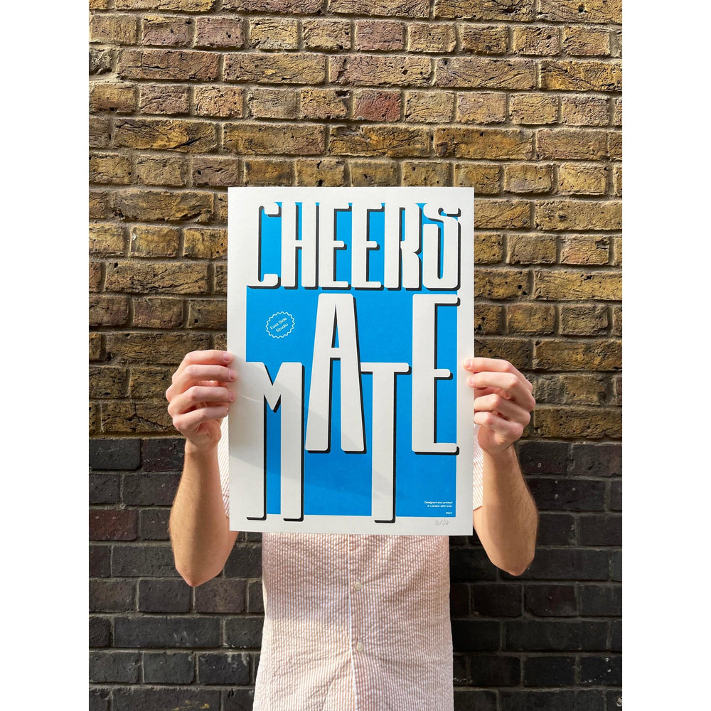 Typography Art Print - Cheers Mate | East Side Studio London