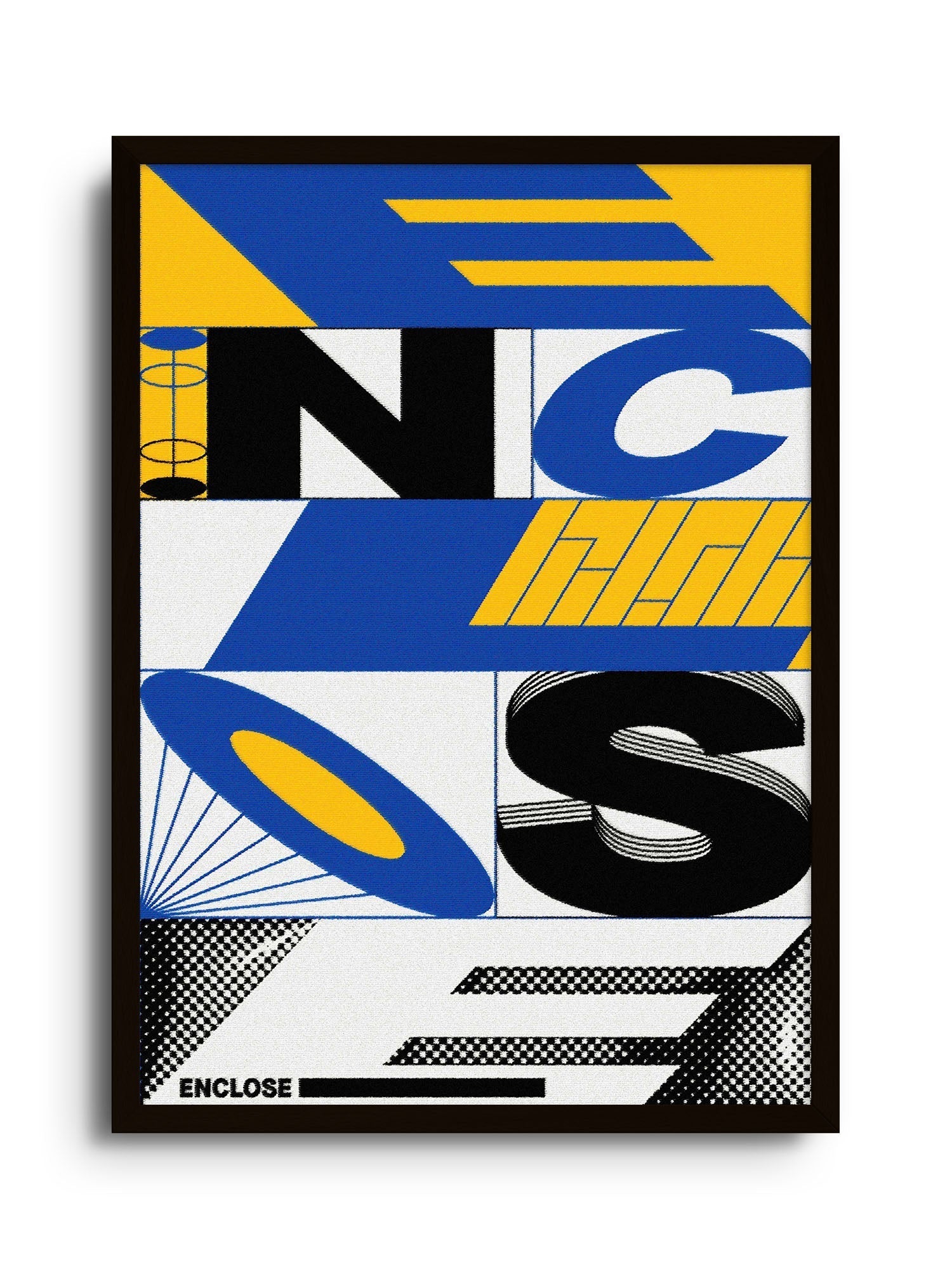 Geometric Typography Art Print - ENCLOSE by Sheyi Adebayo | East Side ...