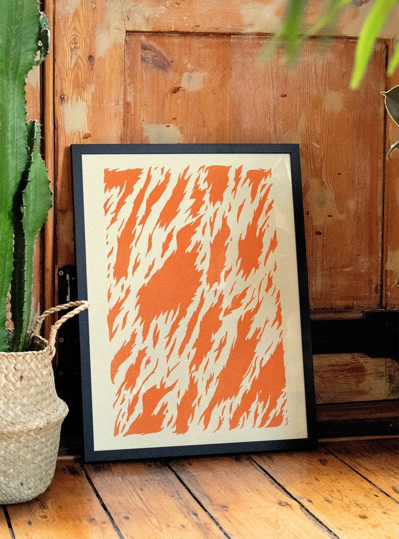 Abstract Expressionist Art Print - Flames by Fergus Hannant | East Side ...