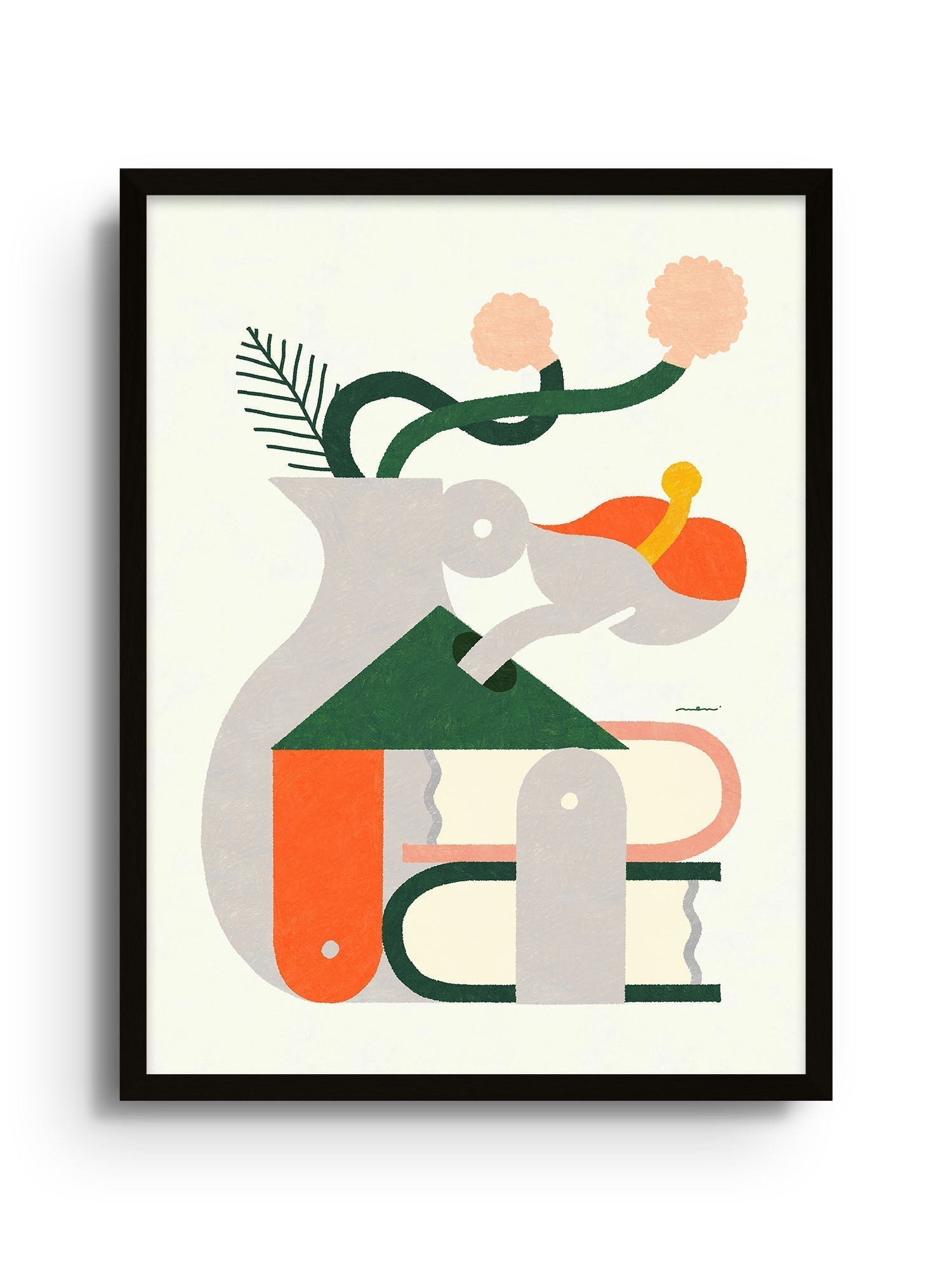 Modern Abstract Art Print - Flower and Base 05 by Monu | East Side ...