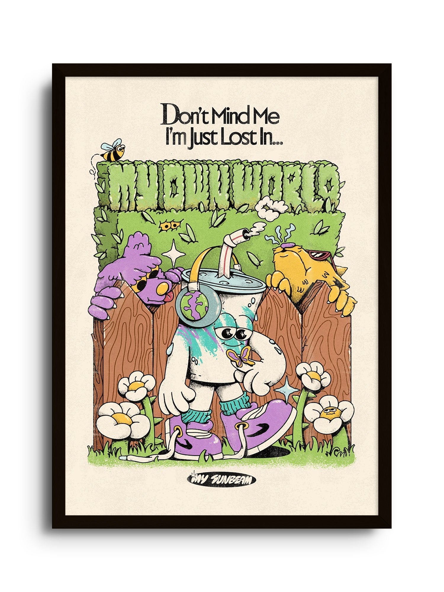 Whimsical Cartoon Art Print - My Own World by My Sunbeam | East Side ...