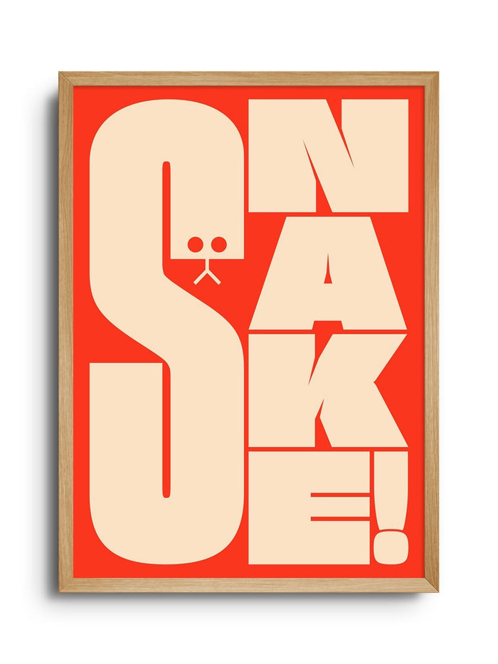 Bold Typographic Art Print - Snake by Jérôme Bizien | East Side Studio ...