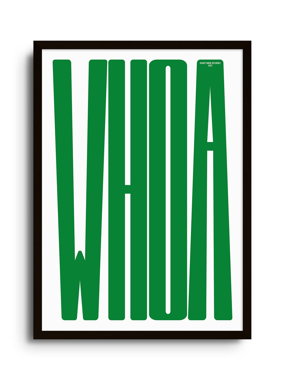 Bold Typography Art Print - WHOA - Fern Green| East Side Studio London