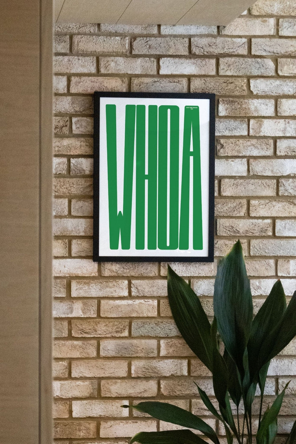 Bold Typography Art Print - WHOA - Fern Green| East Side Studio London