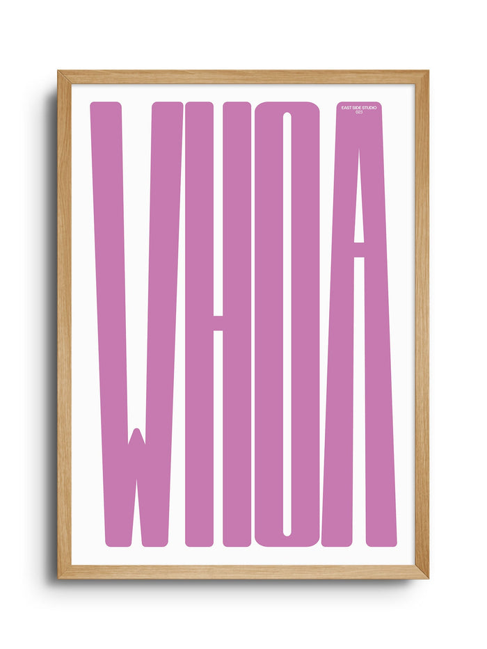 Bold Typography Art Print - WHOA - Lilac | East Side Studio London