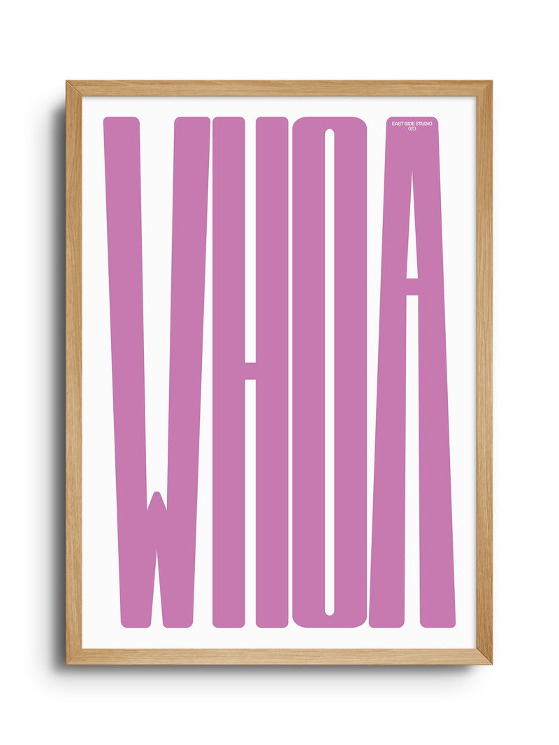 Bold Typography Art Print - WHOA - Lilac | East Side Studio London